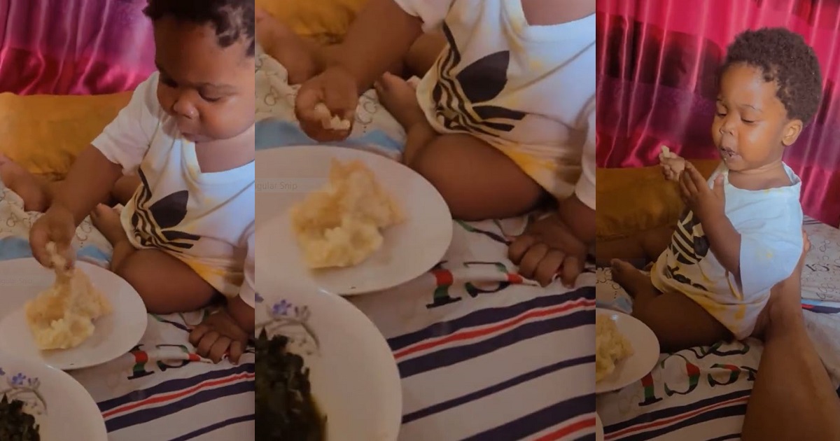 Viral Video Of Little Boy’s Impressive Eba Moulding Skills Wows Netizens